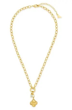 Sterling Forever Tilda Clover Charm Necklace