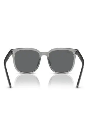 Ray-ban 55mm Polarized Square Sunglasses - Transparent Grey