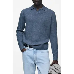 Mango Polo Sweater - China Blue