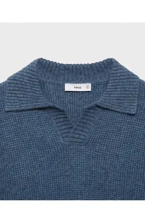 Mango Polo Sweater - China Blue