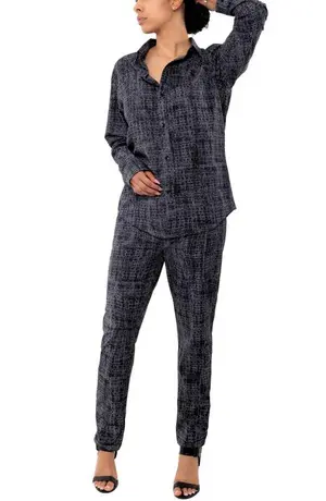 DAI MODA Printed Straight-leg Trousers