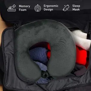 PURSONIC Memory Foam Travel Pillow & Purtag Tracker - Grey