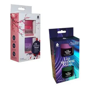 PURSONIC Lip Sleeping Mask Collection Bundle Cherry Blossom & Berries + Gummy Bear & Fresh Mint - Purple