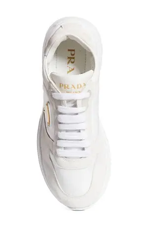 Prada Prax Nylon & Suede Sneakers
