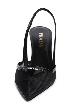 Prada Mesh Slingback Pump - Nero