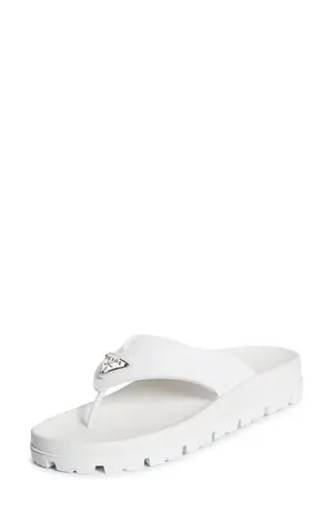 Prada Lug Sole Flip Flop - Bianco