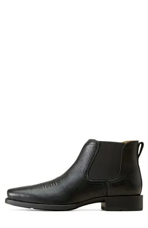 Ariat Booker Ultra Square Toe Western Chelsea Boot - Black Deertan