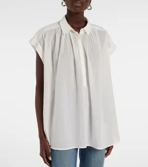 NILI LOTAN Normandy Cotton Blouse - White