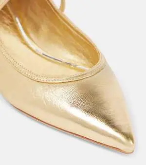 Tory Burch Metallic Leather Mary Jane Flats