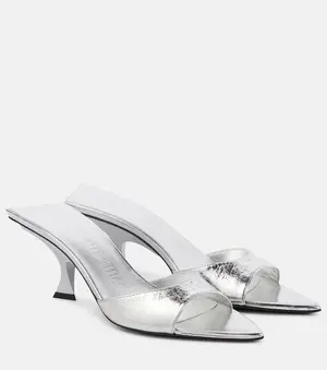 Attico Bes 65 Metallic Leather Mules