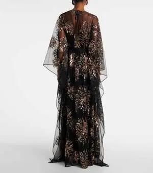 TALLER MARMO Gran Soleil Embellished Tulle Kaftan
