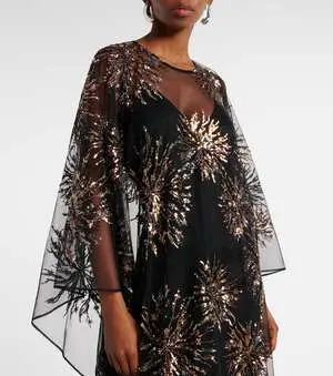 TALLER MARMO Gran Soleil Embellished Tulle Kaftan