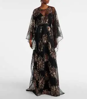TALLER MARMO Gran Soleil Embellished Tulle Kaftan