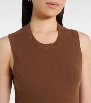 NILI LOTAN May Knitted Cashmere Tank Top - Brown