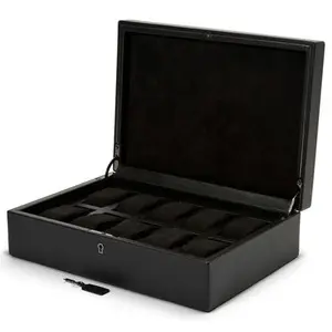 Wolf British Racing 10 Piece Watch Box - Black