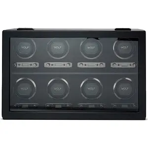 Wolf British Racing 8 Piece Watch Winder - Black