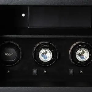 Wolf The Den 4 Piece Watch Winder Safe - Black