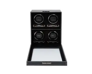 Wolf British Racing 4 Piece Watch Winder - Black