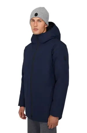 QUARTZ CO. Jules Hooded Down Winter Jacket - True Navy
