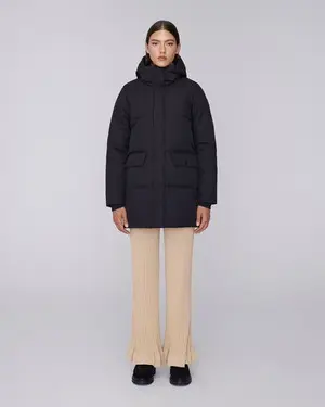 QUARTZ CO. Chloe Hooded Down Jacket - Black