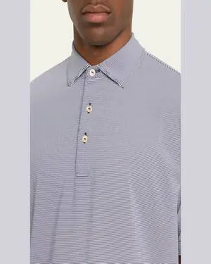 Peter Millar Jubilee Stripe Stretch-jersey Polo Shirt - Navy