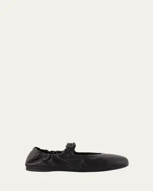 Miu Miu Leather Ballerina Flats - Nero