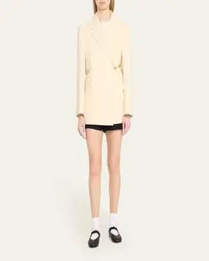Miu Miu Leather Ballerina Flats - Nero