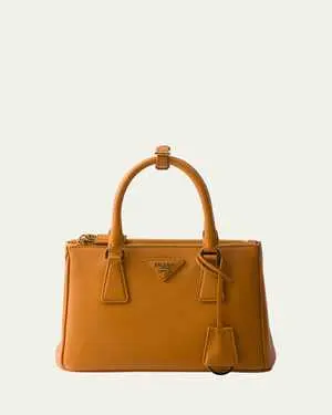 Prada Small Galleria Leather Top Handle Bag - Ambra