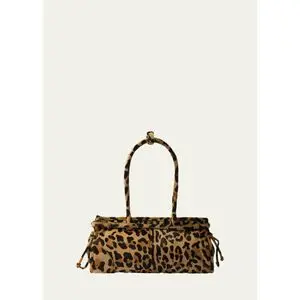 Prada Leopard Calf Hair Shoulder Bag - Honey