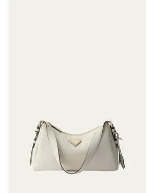 Prada Aimee Leather Shoulder Bag - Bianco