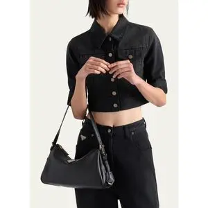 Prada Aimee Leather Shoulder Bag - Bianco