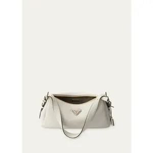 Prada Aimee Leather Shoulder Bag - Bianco