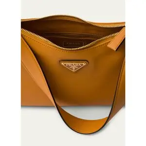 Prada Aimee Leather Shoulder Bag - Bianco