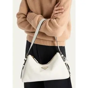 Prada Aimee Leather Shoulder Bag - Bianco