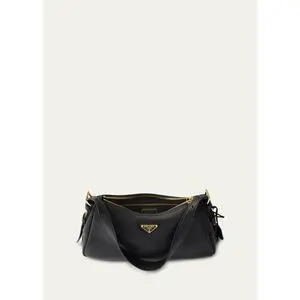 Prada Aimee Leather Shoulder Bag - Bianco