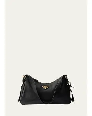 Prada Prada Aimee Leather Shoulder Bag Nero