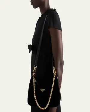Prada Velvet Zip Shoulder Bag