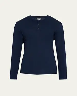 Hanro Living Henley T-shirt - Navy