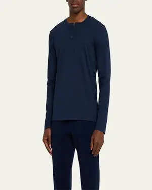 Hanro Living Henley T-shirt - Navy