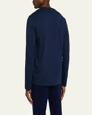 Hanro Living Henley T-shirt - Navy