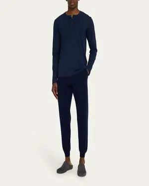 Hanro Living Henley T-shirt - Navy