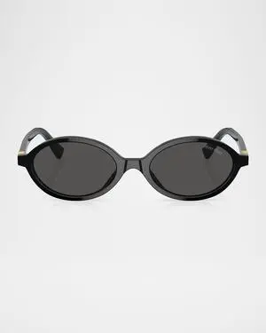 Miu Miu Miu Miu Oval Sunglasses Black