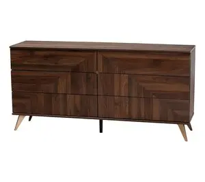 BAXTON STUDIO Graceland Walnut Brown Wood 6-dra Wer Dresser - One-color