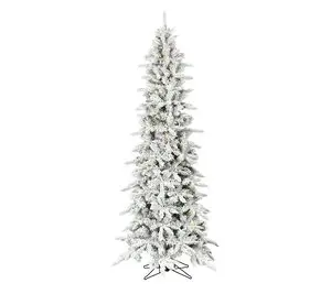 FRASER HILL FARM 7.5-ft. Slim Mountain Pine Flo Cked Christmas - One-color