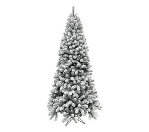 FRASER HILL FARM 9-ft. Flocked Alaskan Pine Chr Istmas Tree - One-color