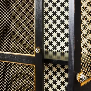 MACKENZIE-CHILDS Courtly Criss-cross Cabinet