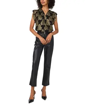 Vince Camuto V Neck Flutter Sleeve Blouse