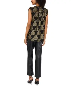 Vince Camuto V Neck Flutter Sleeve Blouse