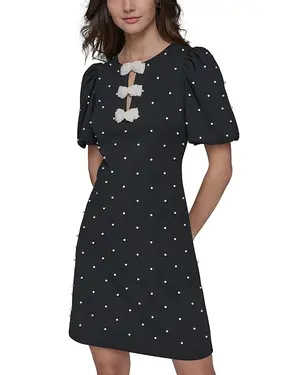 Karl Lagerfeld Paris Bow Detail Sheath Dress