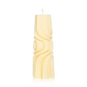 ELUWA STUDIO Kange Spiral Column Swirl Candle - Ivory